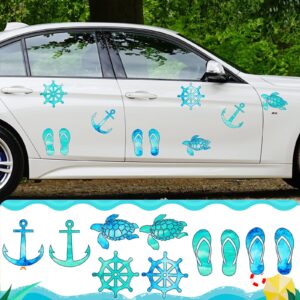 LEIFIDE 10 Pcs Cruise Door Decorations Magnetic Flip Flop Boat Anchor Cruise Ship Decorations Magnetic Steering Rudder Cruise Door Sign Navigation Carnival Turtle Car Magnets Refrigerator Magnets