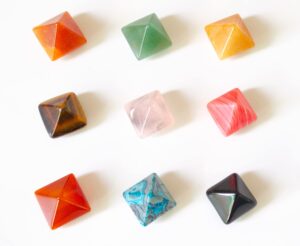 crystal pyramid refrigerator magnets, 9 pcs colorful small cute fridge magnets, strong magnets for fridge, whiteboard, kitchen, office, and school, locker