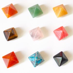 Crystal Pyramid Refrigerator Magnets, 9 Pcs Colorful Small Cute Fridge Magnets, Strong Magnets for Fridge, Whiteboard, Kitchen, Office, and School, Locker