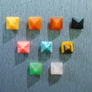 Crystal Pyramid Refrigerator Magnets, 9 Pcs Colorful Small Cute Fridge Magnets, Strong Magnets for Fridge, Whiteboard, Kitchen, Office, and School, Locker