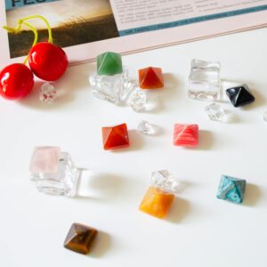 Crystal Pyramid Refrigerator Magnets, 9 Pcs Colorful Small Cute Fridge Magnets, Strong Magnets for Fridge, Whiteboard, Kitchen, Office, and School, Locker