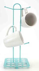 home basics trinity collection pantryware organization set, turquoise (mug tree)