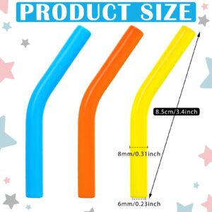 24 Pcs Silicone Straw Elbows Tips Stainless Steel Reusable Metal Straw Silicone Tips Soft Rubber Drinking Straw Covers for Straw Nozzles Tumbler Mug glass Drink, Multicolor (6 mm)