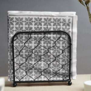 GoCraft Chicken Wire Napkin Holder | Rustic Farmhouse Napkin holder for Kitchen (Black Finish)