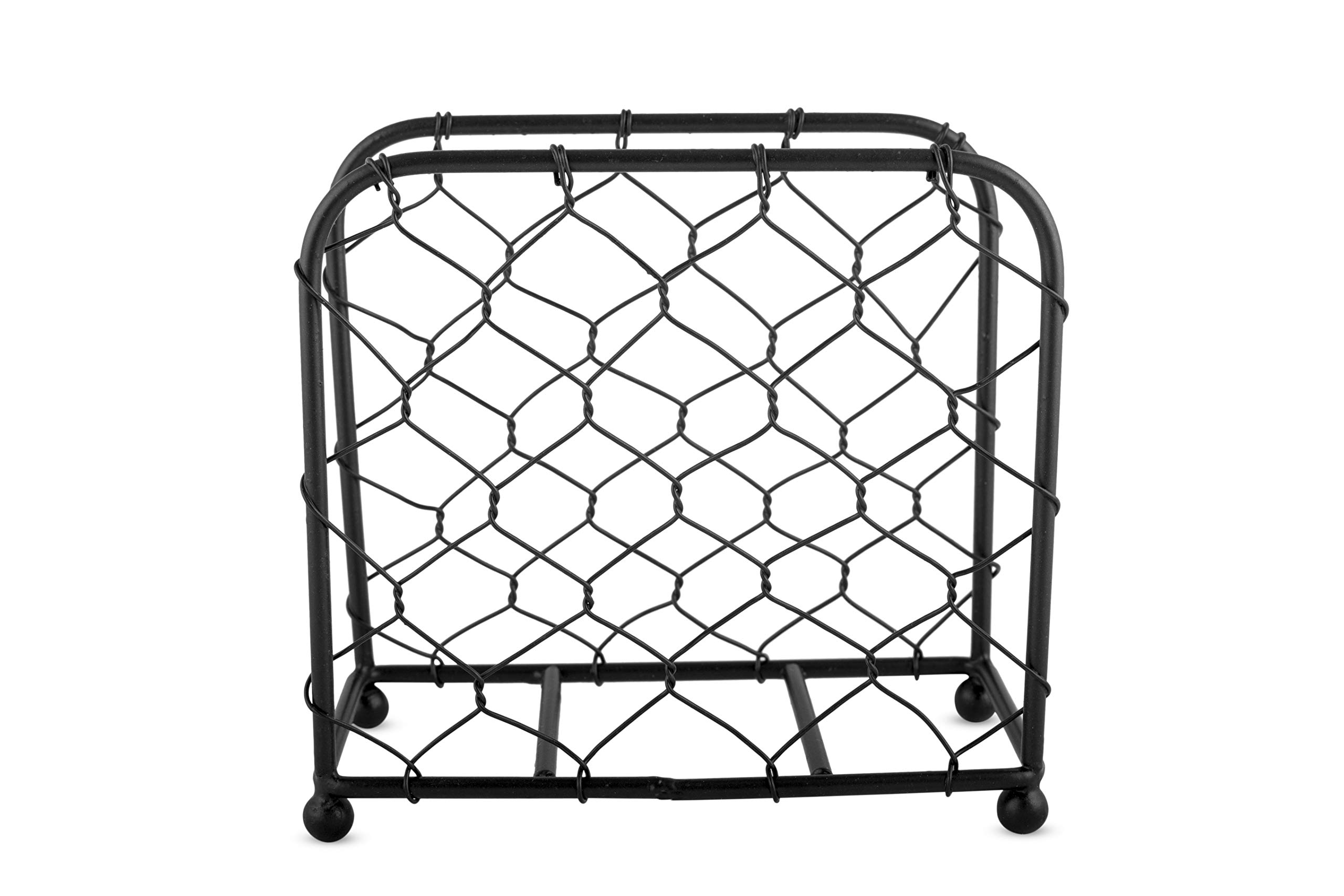 GoCraft Chicken Wire Napkin Holder | Rustic Farmhouse Napkin holder for Kitchen (Black Finish)