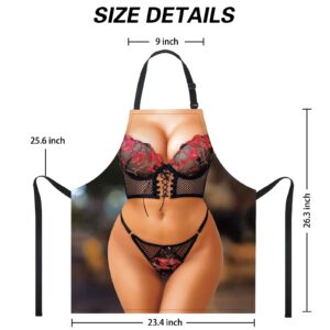 A AIFAMY Sexy Aprons for Women Funny Kitchen Cooking Apron for House Warming Party Christmas Gag Gift Exchange