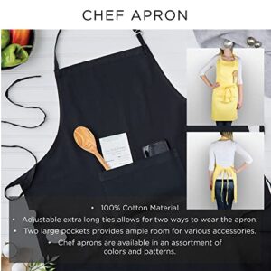 DII Everyday Pets Kitchen Collection Chef Apron, Large Pockets & Adjustable, 35x28, Black Cat Print