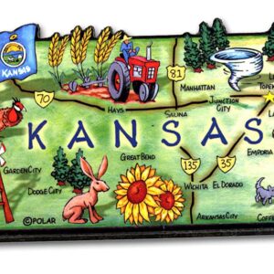 Kansas Artwood State Magnet Collectible Souvenir by Classic Magnets