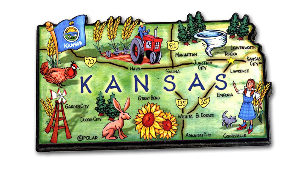 Kansas Artwood State Magnet Collectible Souvenir by Classic Magnets