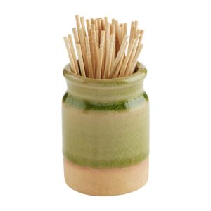 mud pie toothpick holder, 1.75" dia x 2.75" h, no handle