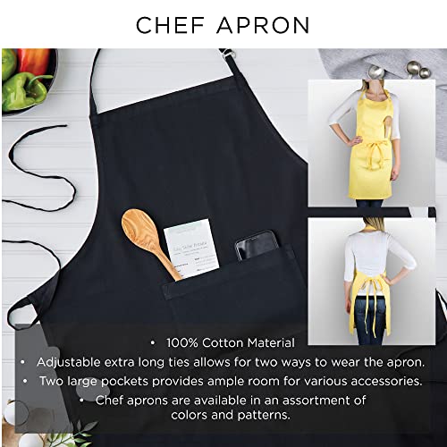 DII Chef Style Cotton Apron Adjustable Straps and Large Pocket, Eggplant Ombre