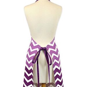 DII Chef Style Cotton Apron Adjustable Straps and Large Pocket, Eggplant Ombre