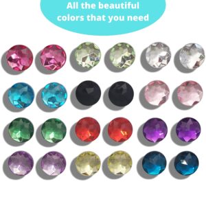 24 Pieces No Scratch Strong Refrigerator Magnets for Fridge, Small Round Gem Sticker, Fun Crystal Decorative on Magnetic Calendar, Whiteboard, Dry Erase Board, Locker, Home, Office, & Kitchen