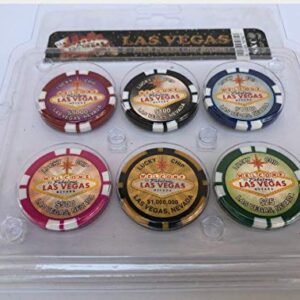 Las Vegas Poker Chip Refrigerator Magnets Set of 6