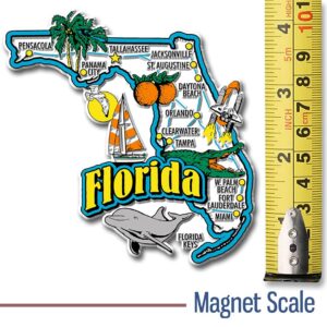 Florida Six-Piece State Magnet Set by Classic Magnets, Includes 6 Unique Designs, Collectible Souvenirs Made in The USA