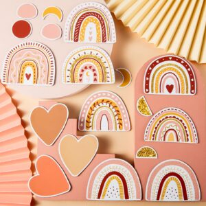 Flutesan 18 Pcs Boho Refrigerator Magnets Cute Rainbow Magnetic Stickers Locker Magnets for Girls Boho Party Supplies Boho Kitchen Magnetic Decorations Birthday Baby Shower Locker Accessories Girls