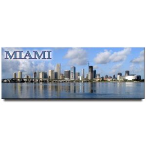 miami skyline panoramic fridge magnet florida travel souvenir