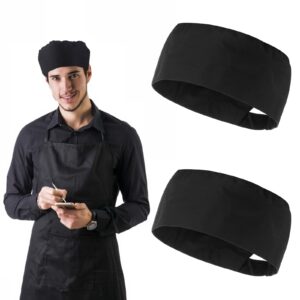 yolev 2pcs unisex chef hats kitchen cooking food service caps chef hats adjustable kitchen cooking caps food service caps for kitchen cooking service and other work black