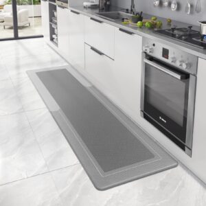 color g kitchen floor mat runner non slip 17”x59”, anti fatigue mats for kitchen floor cushioned kitchen mat comfort for standing, grey kitchen mat waterproof in front of sink, stove, laundry