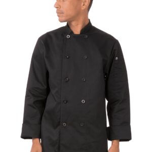 Chef Works Unisex Bastille Chef Coat, Black, Medium