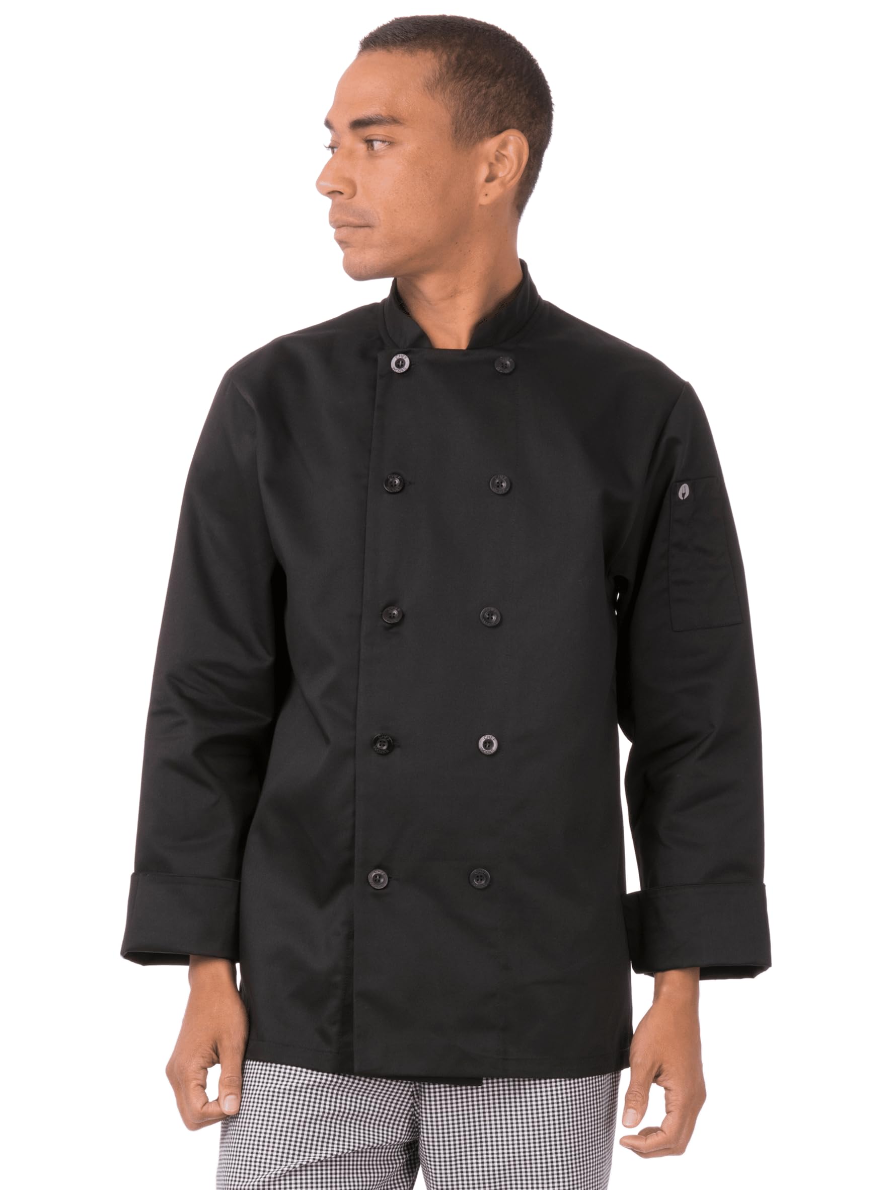 Chef Works Unisex Bastille Chef Coat, Black, Medium