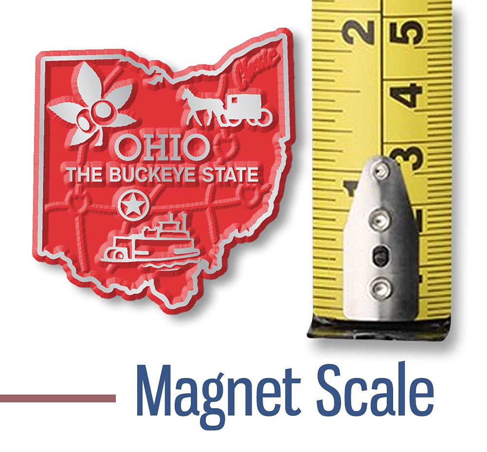 Ohio Small State Magnet by Classic Magnets, 1.7" x 1.8", Collectible Souvenirs Made in The USA