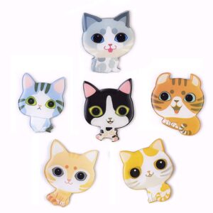 cute cartoon cat fridge magnets - 6 pcs refrigerator magnets set office magnets calendar magnets whiteboard magnets christmas magnets decorative magnets