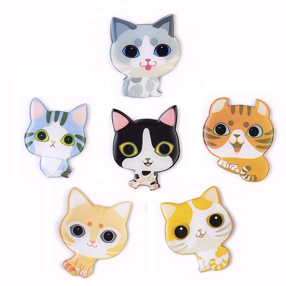 Cute Cartoon Cat Fridge Magnets - 6 PCS Refrigerator Magnets Set Office Magnets Calendar Magnets Whiteboard Magnets Christmas Magnets Decorative Magnets