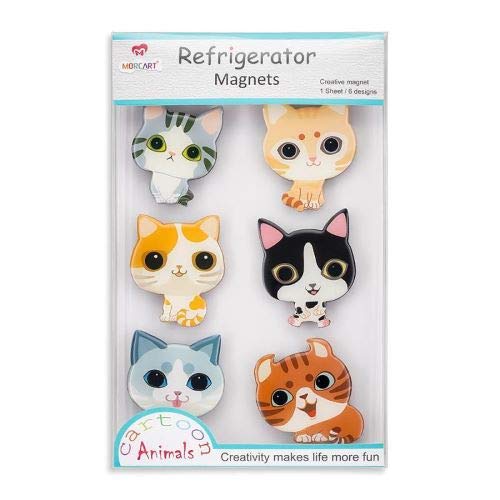 Cute Cartoon Cat Fridge Magnets - 6 PCS Refrigerator Magnets Set Office Magnets Calendar Magnets Whiteboard Magnets Christmas Magnets Decorative Magnets