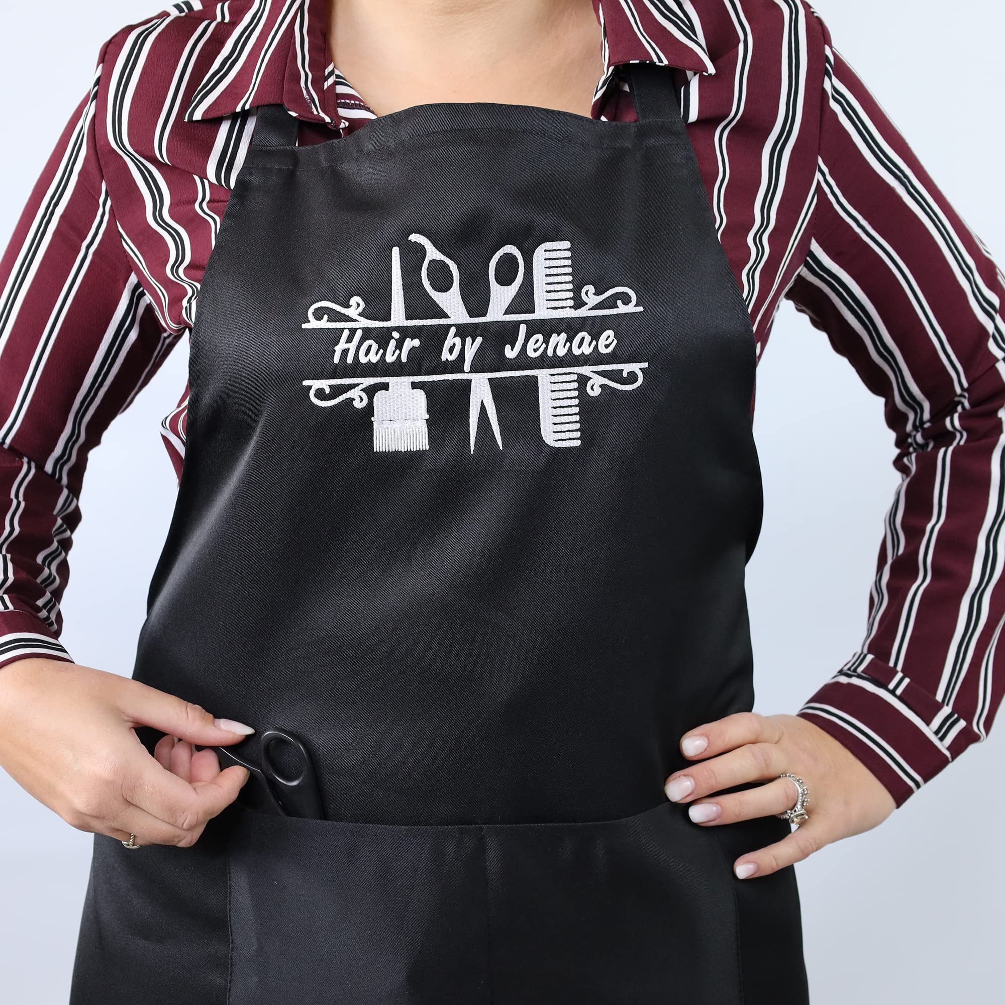 PLACE4PRINT Hair stylist apron embroidered, Unisex, Hair dresser smock, Hairdresser apron, Hair salon apron, Hair stylist for hair stylist Hair dresser gift, Hair dresser Apron for Women and Men