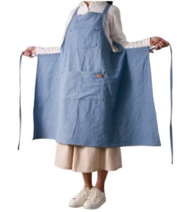 gautsa denim matching apron for kids and adults, children age 4-7 9-12, cooking gardening painting bbq… (lightblue, adult)