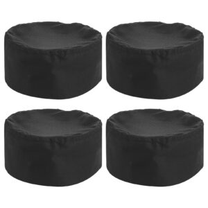 lusofie 4 pcs unisex chef hats adjustable kitchen cooking caps with elastic one size fit most black breathable mesh top