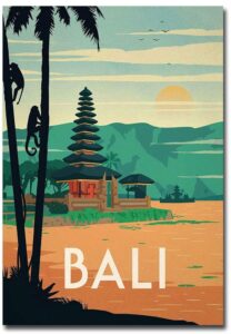 bali travel vintage art refrigerator magnet size 2.5" x 3.5"