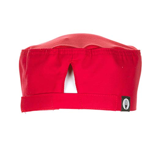 Chef Works Unisex Cool Vent Chef Beanie, Red, Small/Medium