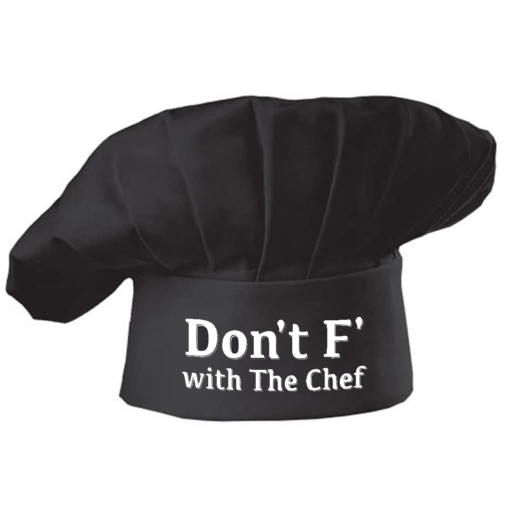 Hyzrz Funny Chef Hat - Don't F with The Chef - Adjustable Kitchen Cooking Hat for Men & Women (Black)