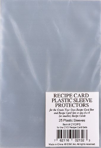 Recipe Card Plastic Sleeve Protectors for Recipe Card Boxes