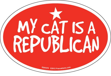 Prismatix Decal Cat and Dog Magnets, My Cat is Republican