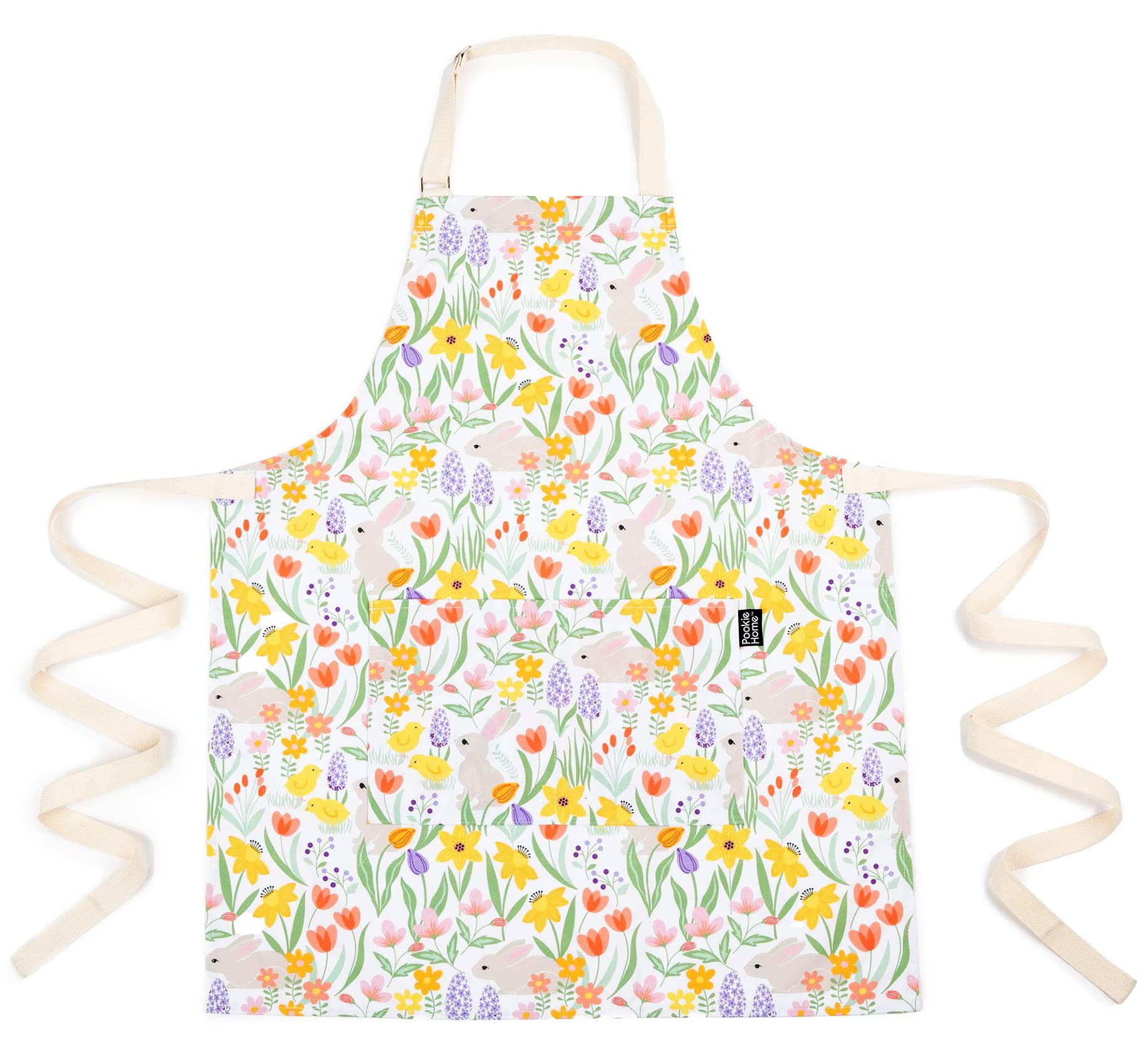 Pookie Home Happy Easter - Premium Aprons with Pockets, Designer Kitchen Aprons - Oil/Stain Resistant - Cooking Aprons for Women and Men