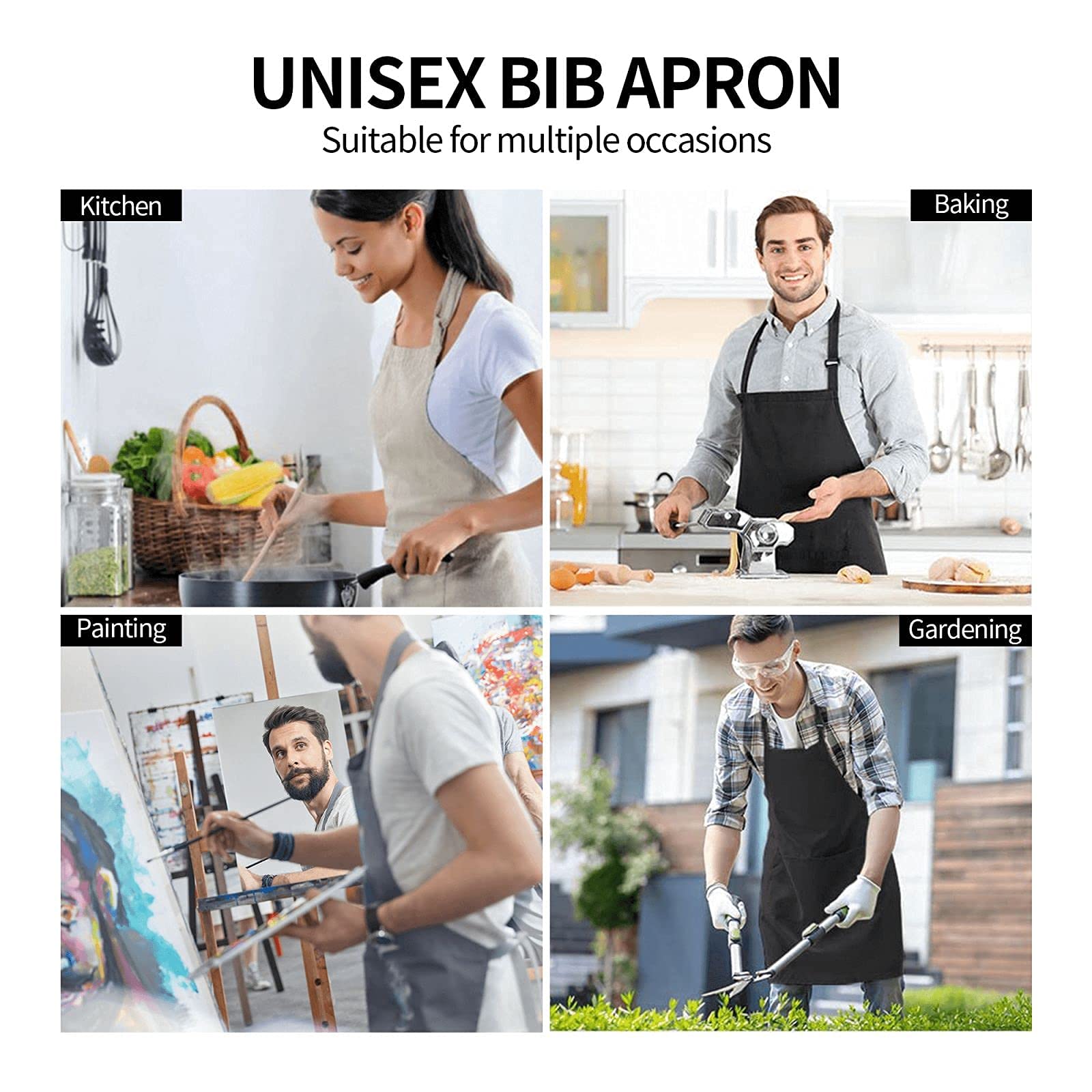 ROAWXKU Custom apron Personalized kitchen aprons for men women cute,BBQ cooking Chef Knives,Add your photo/text Unisex gift Black