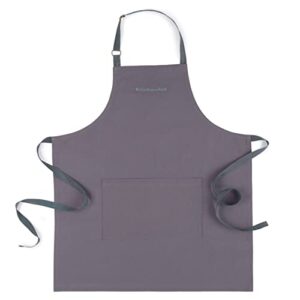 kitchenaid solid apron single pack, charcoal grey, 32"x28"