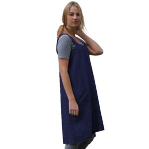 Women's Cross Back Pinafore Apron with Large Pockets Home Kitchen, Restaurant, Coffee house,Cooking Gardening Works