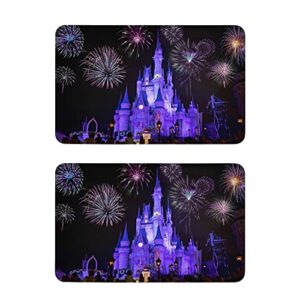 castle with fireworks refrigerator magnets, fridge magnets dishwasher magnet for office kitchen cabinets whiteboards decorative magnets 2 pcs