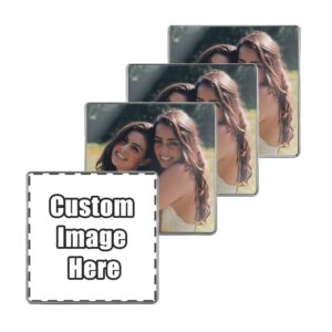 Zysta 4pcs Custom Picture Refrigerator Magnets, Personalized Photo Fridge Magnet Bulk, Alloy Decorative Fridge Magnets for Baby Shows Wedding Party Gifts Home Decoration