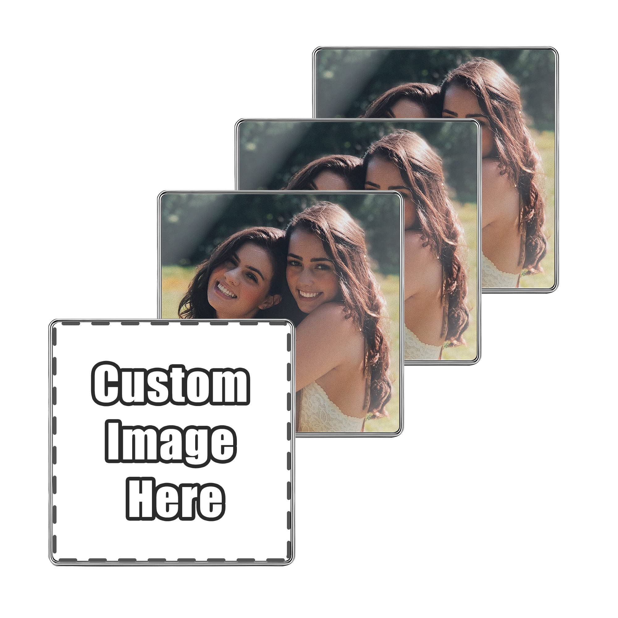 Zysta 4pcs Custom Picture Refrigerator Magnets, Personalized Photo Fridge Magnet Bulk, Alloy Decorative Fridge Magnets for Baby Shows Wedding Party Gifts Home Decoration