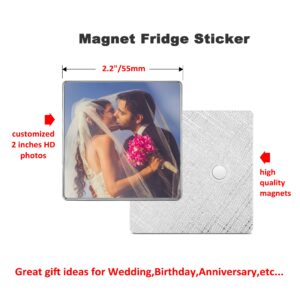 Zysta 4pcs Custom Picture Refrigerator Magnets, Personalized Photo Fridge Magnet Bulk, Alloy Decorative Fridge Magnets for Baby Shows Wedding Party Gifts Home Decoration