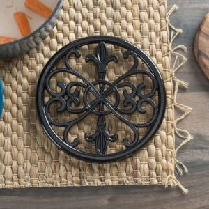 Home Basics Cast Iron Fleur De Lis Trivet