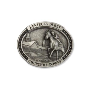 kentucky derby churchill downs horse & jockey pewter magnet