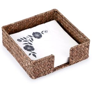 sumnacon napkin holder,woven napkin holder table,seagrass napkin basket,square napkin tray,flat napkin holder for kitchen dinning table counter