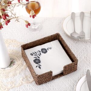 Sumnacon Napkin Holder,Woven Napkin Holder Table,Seagrass Napkin Basket,Square Napkin Tray,Flat Napkin Holder for Kitchen Dinning Table Counter