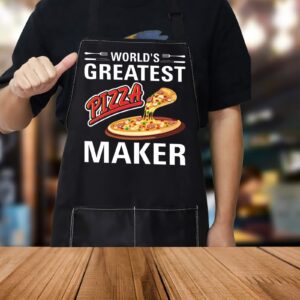 WZMPA Pizza Lover Adjustable Apron With Pocket Pizza Chef Gifts World's Greatest Pizza Maker Apron For Men Women (Pizza Maker apron)